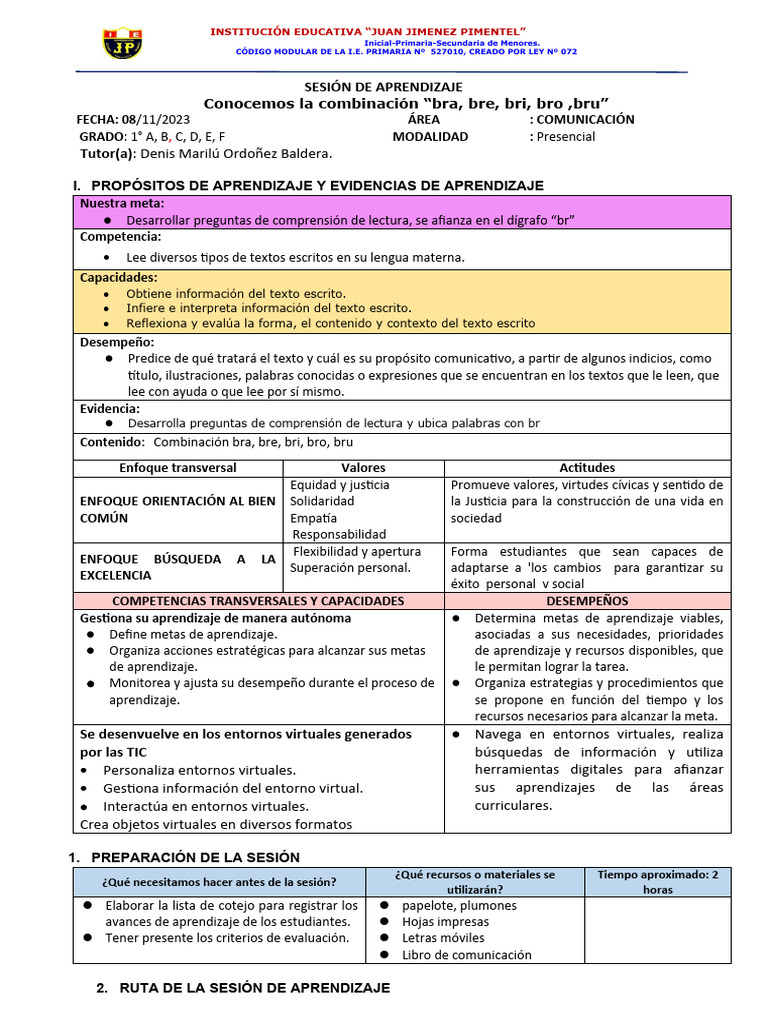 Sesión Comunicación 08-11-2023 | PDF | Aprendizaje | Modificación de comportamiento