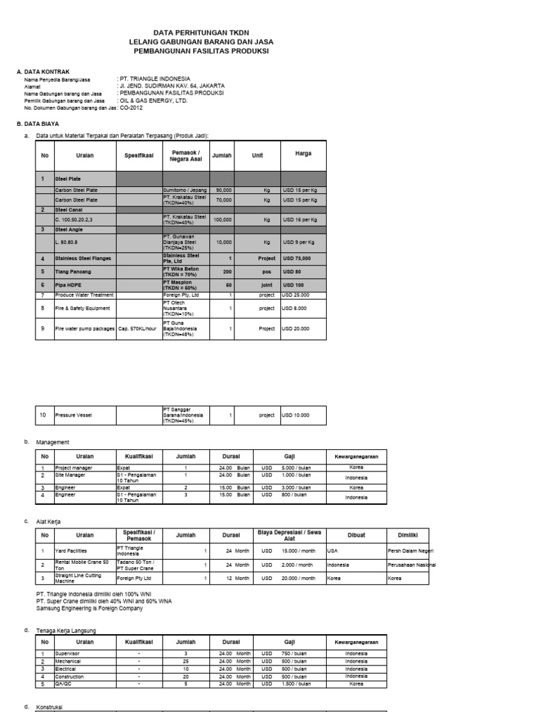 TKDN BarangJasa-EPC (Triangle Soal) | PDF