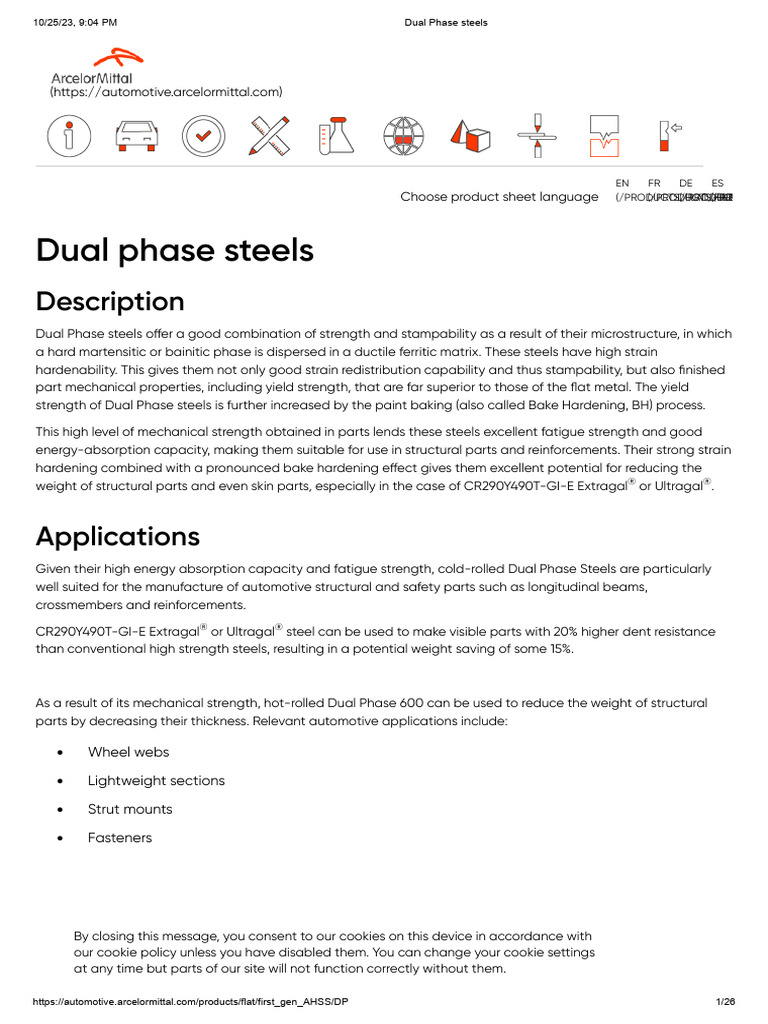 Dual Phase Steels | PDF | Fatigue (Material) | Strength Of Materials