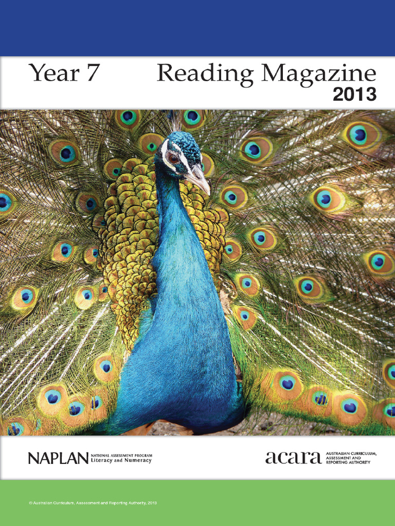 Naplan 2013 Final Test Reading Magazine Year 7 (Redacted Image of Face ...