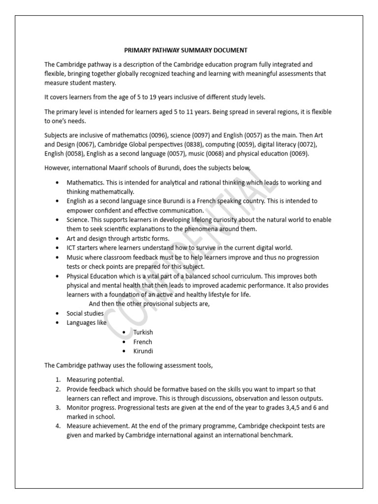 Primary Cambrigde Pathway Document | Download Free PDF | Learning | Science