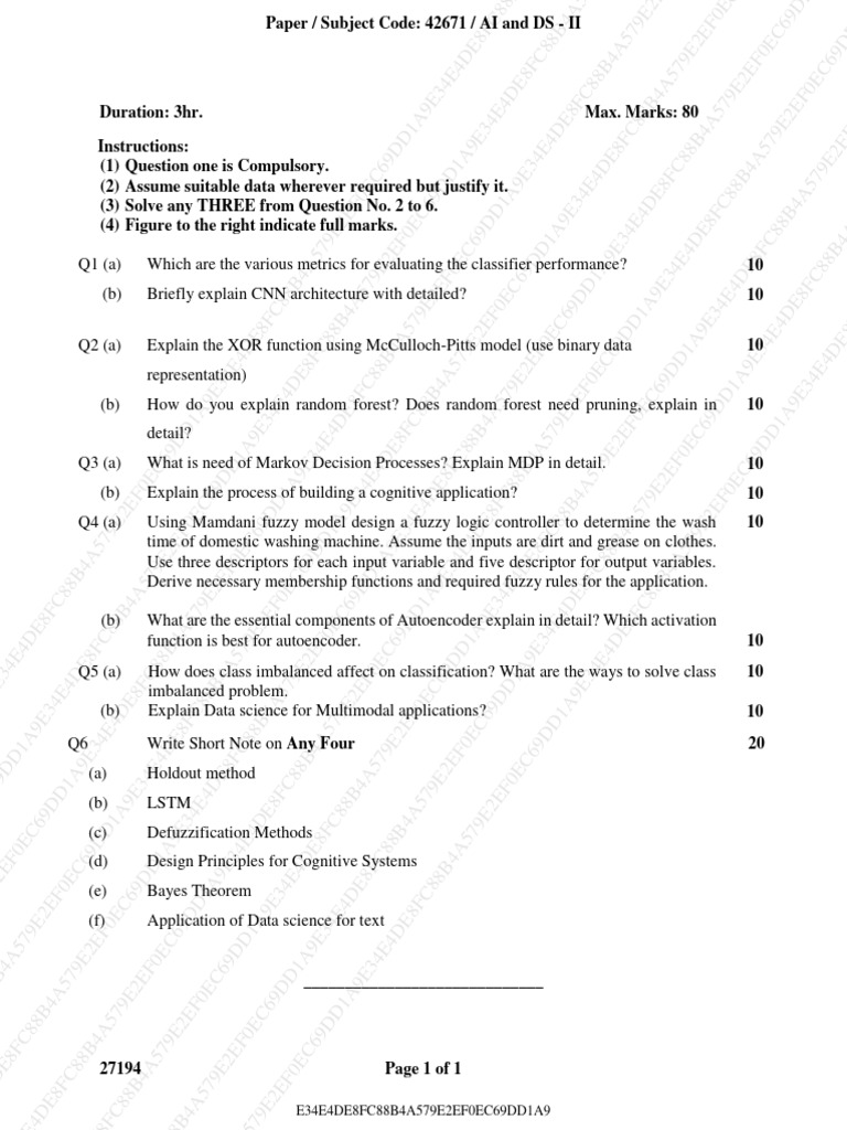 Ai DS Ii May | PDF | Cybernetics | Computing
