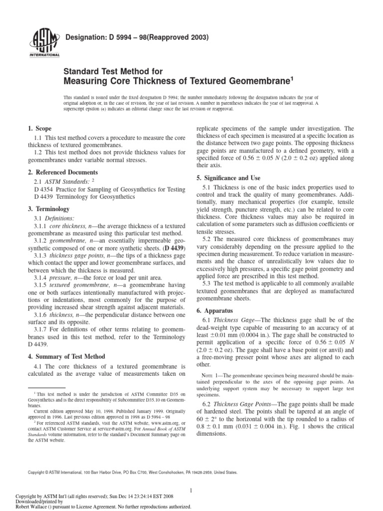 Astm D5994 | PDF | Accuracy And Precision | Strength Of Materials