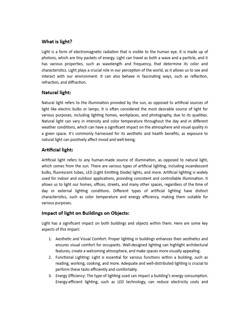 Light Assignment | Download Free PDF | Lighting | Light