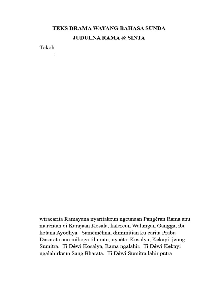 Naskah Rama Sinta - 1 | PDF