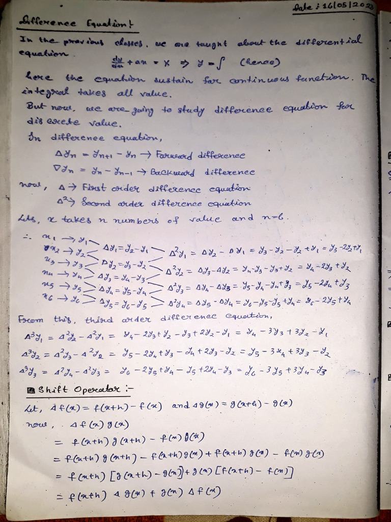 Difference Equation | PDF