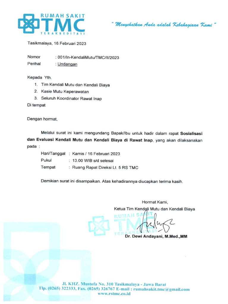 Undangan Kendali Mutu Kendali Biaya-1 | PDF Undangan Kendali Mutu Kendali Biaya-1 | PDF