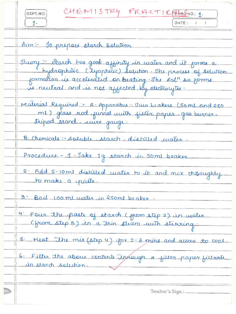 Chemistry Praticals | PDF