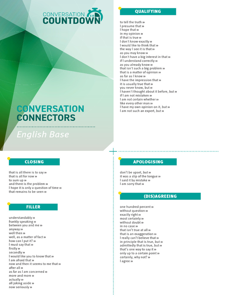 Essential English Conversation Connectors | PDF