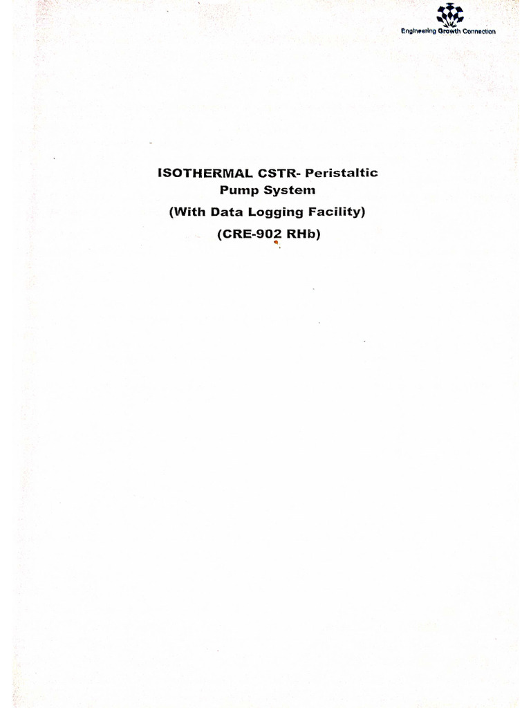 Isothermal Continuous Stirred Tank Reactor | PDF