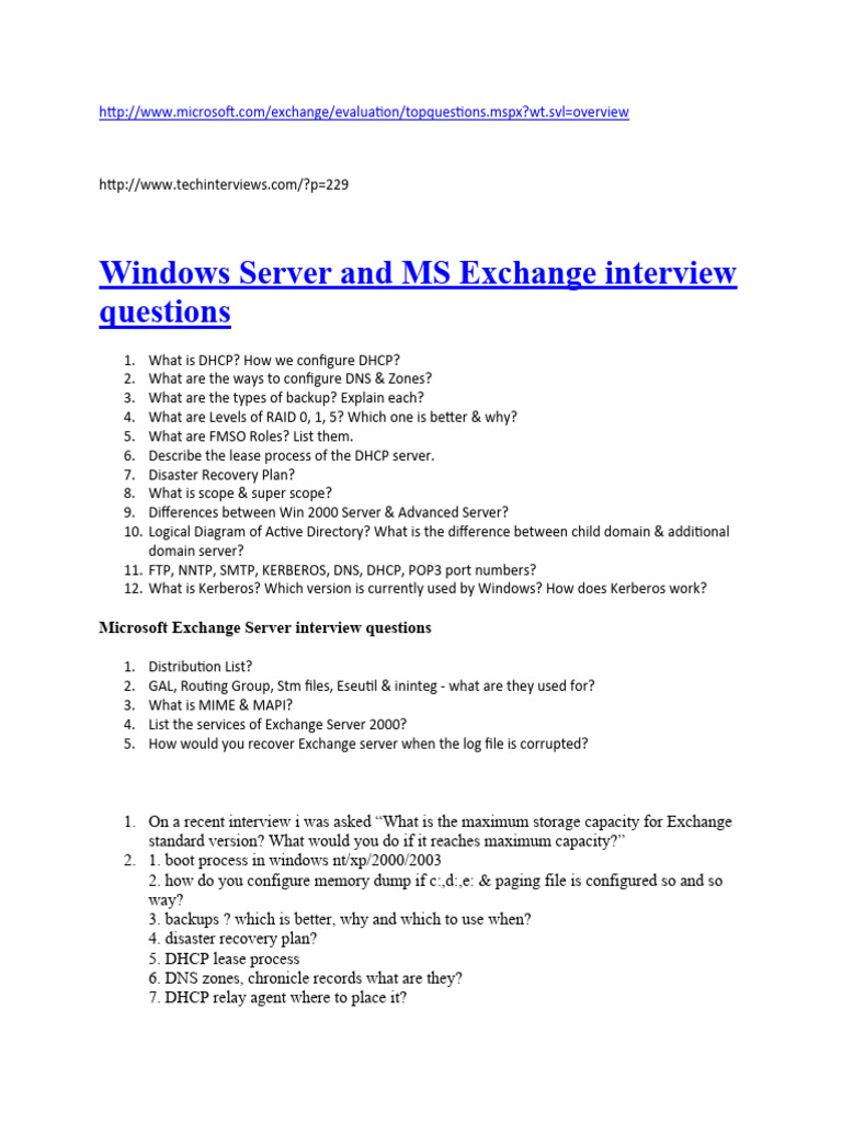Desktop Support and Server Suport Interview Questiosn | PDF | Active Directory | Backup