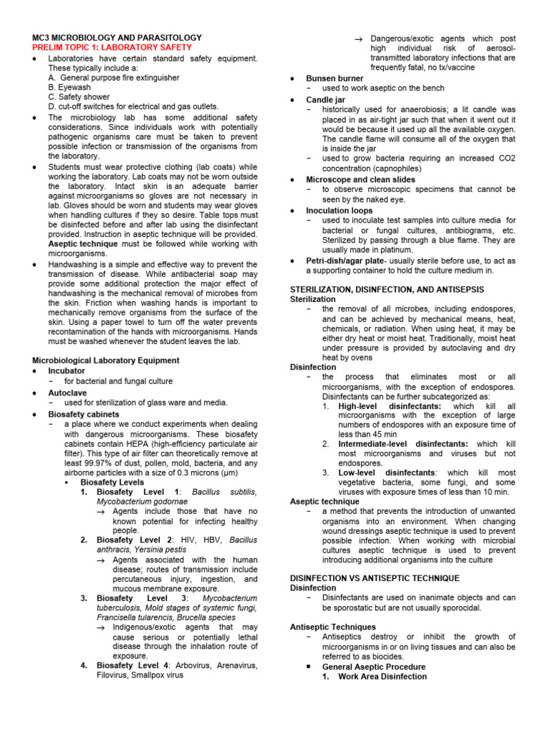 MC3 Microbiology and Parasitology Notes | PDF | Eukaryotes | Prokaryote