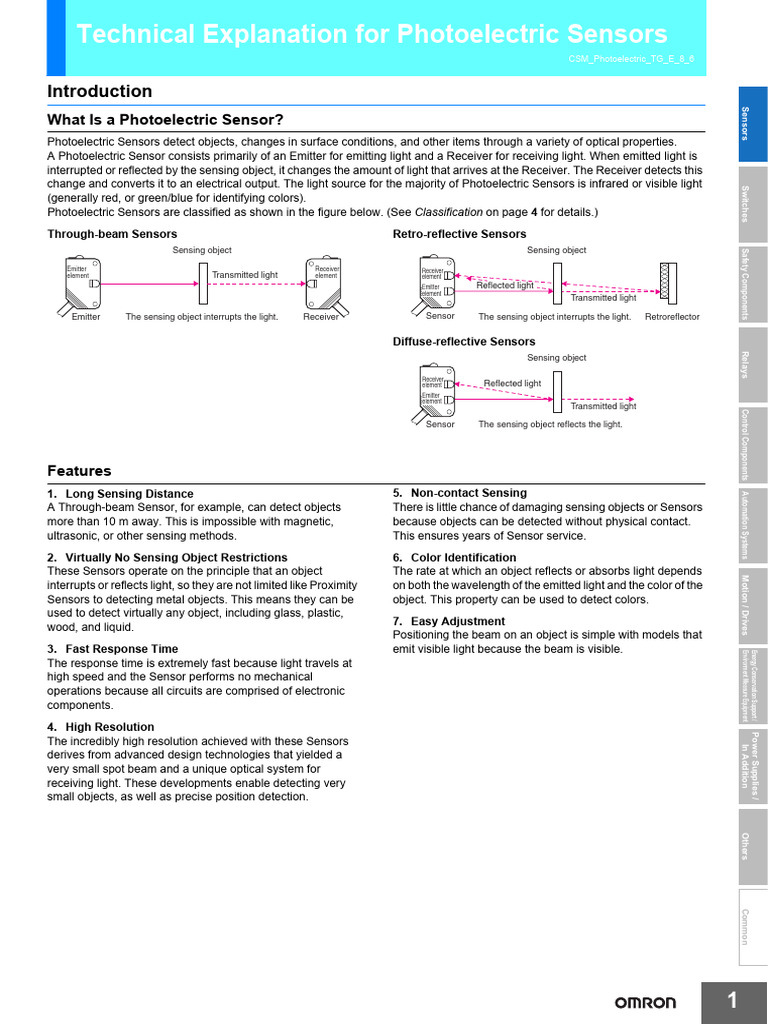 Photoelectric Sensors Guide | PDF | Light | Optics