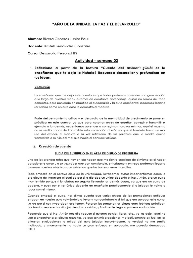 Actividad Terminada Semana 03 | PDF | Salud y bienestar