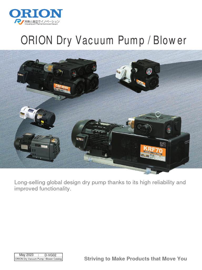 Orion Dry Vacuum Pump Overview | PDF | Pump | Pressure Measurement