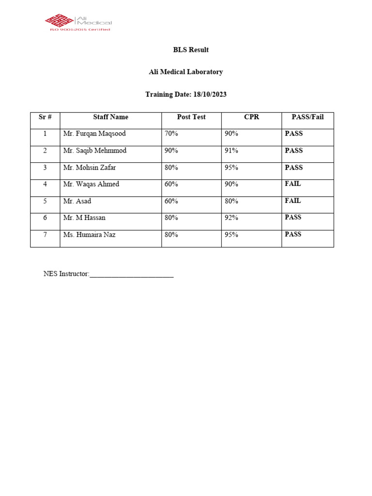 BLS Lab Result | PDF