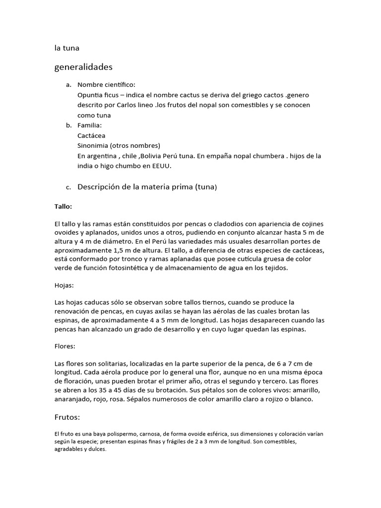 Características y Cultivo de la Tuna | PDF | Trigo | Cereales