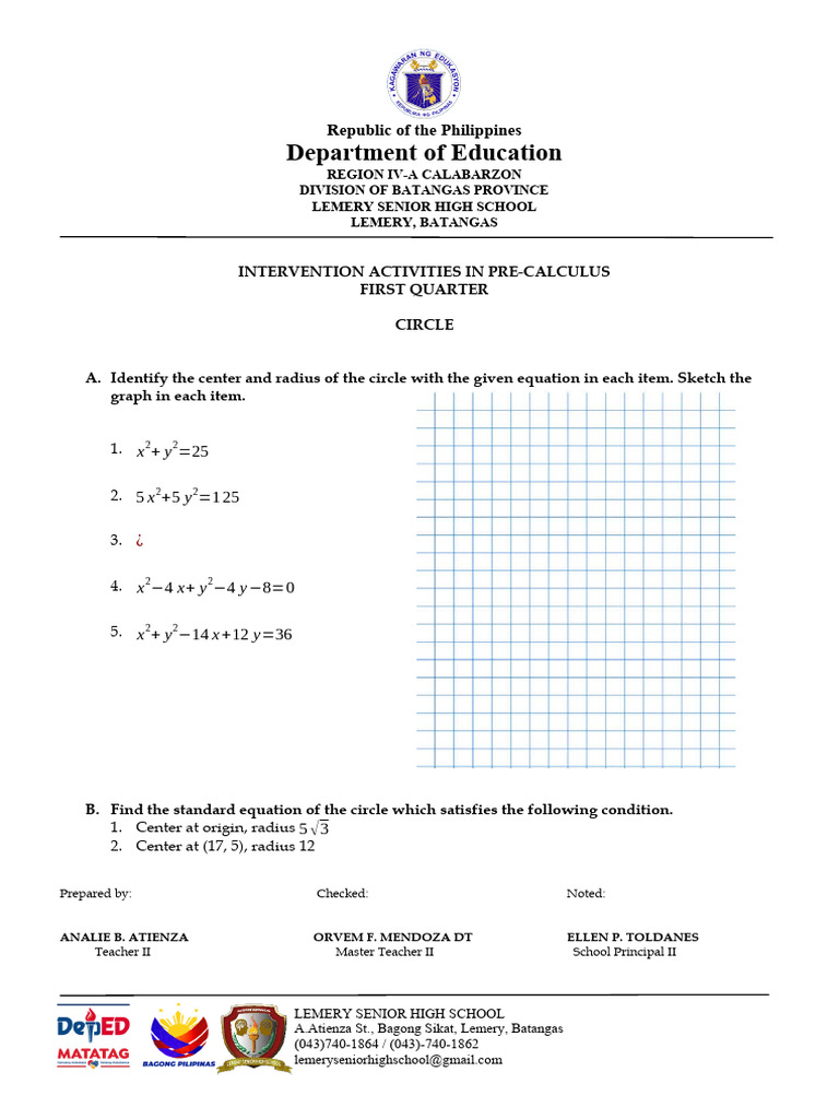 Intervention Circle Parabola | PDF | Mathematical Concepts | Graph Theory