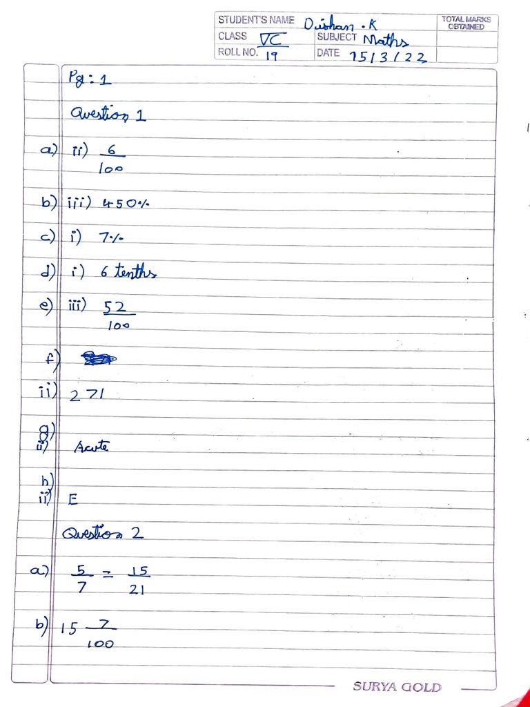 Mathematics Dishan.K 5C | PDF