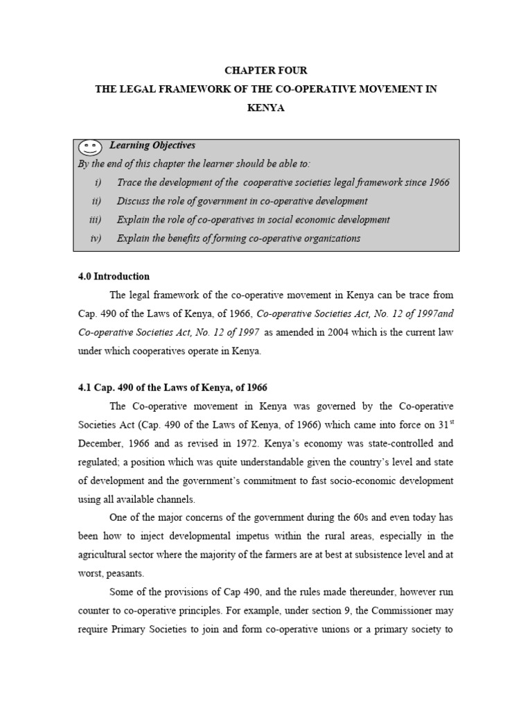 Legal Framework of Cooperatives in Kenya | PDF | Cooperative | Policy