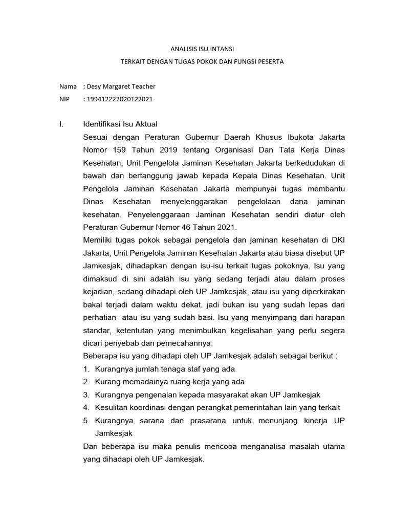 Identifikasi Isu Aktual-Tugas Latsar | PDF