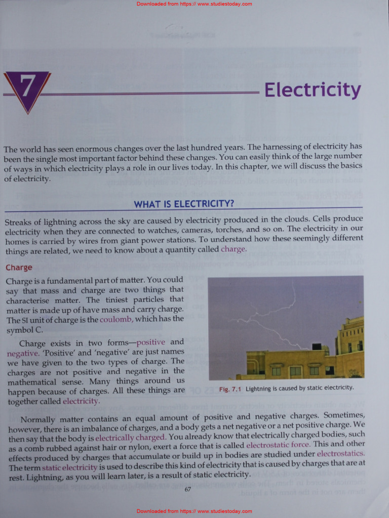ICSE Class 7 Physics Chapter 07 Electricity | PDF | Career & Growth ...