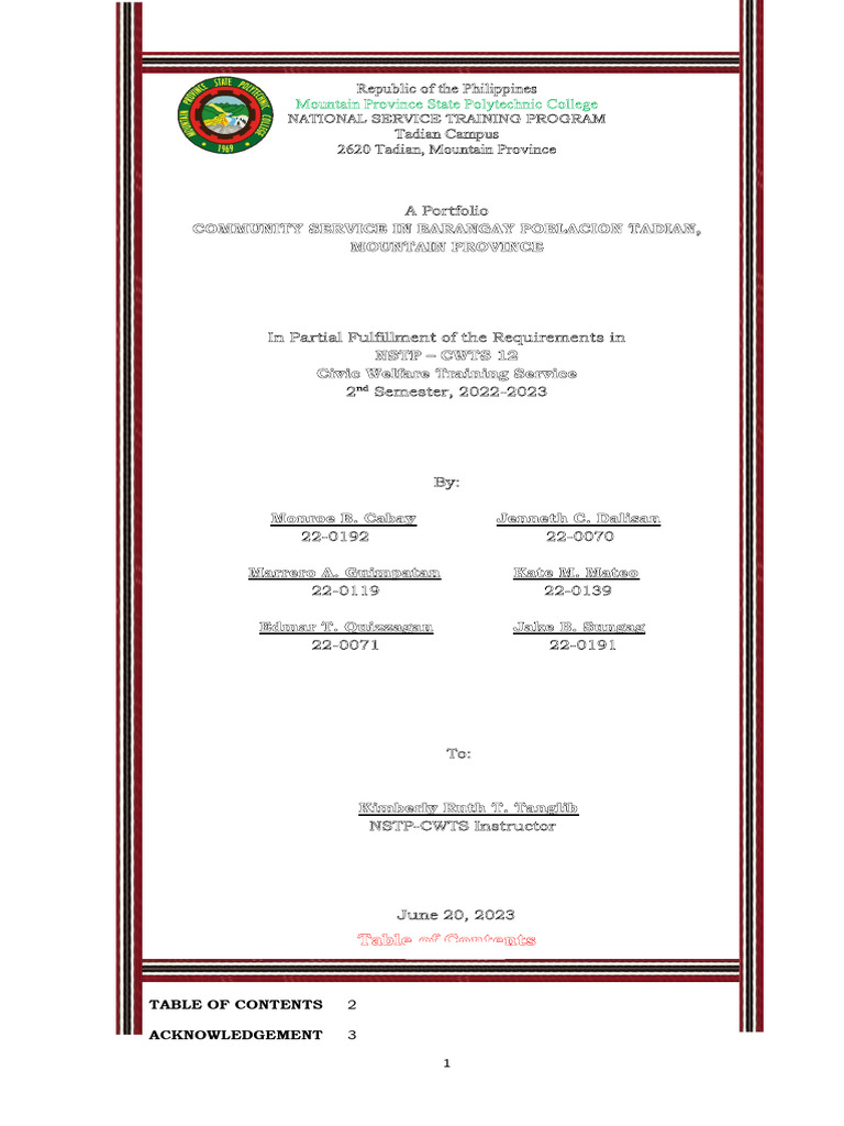 CWTS Portfolio | PDF