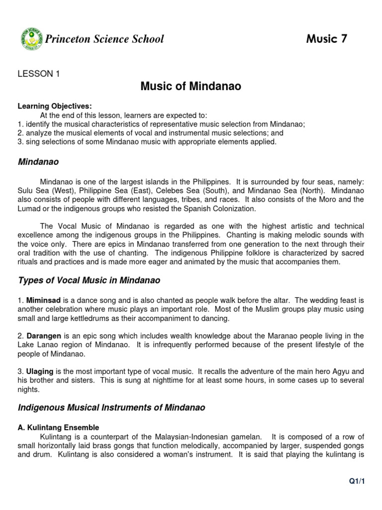 G7Module 3Q Music | Download Free PDF | Mindanao | Performing Arts