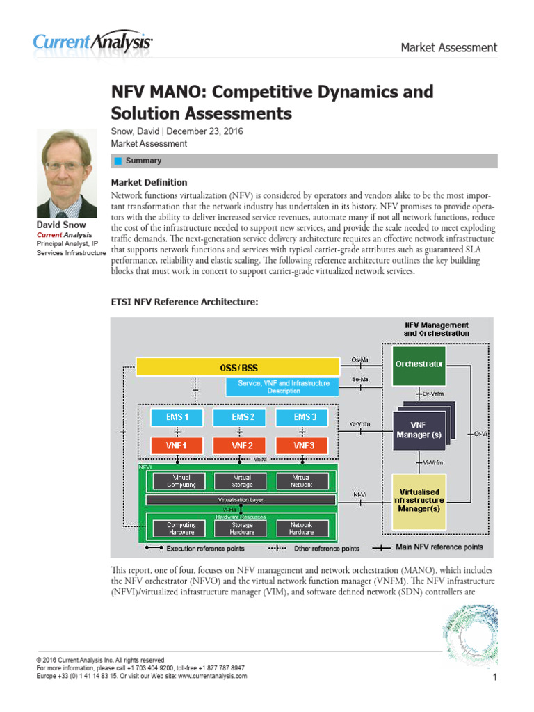 FY16 MANO Competitive Dynamics and Solution Assessments | PDF | Computer Networking | Computer ...