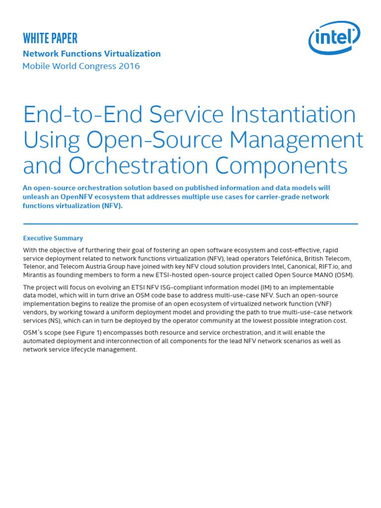 E2E Service Instantiation With Open Source MANO | PDF | Computer Engineering | Information ...