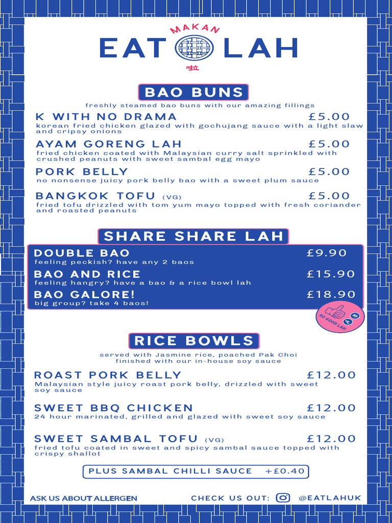 Eat Lah Menu | PDF