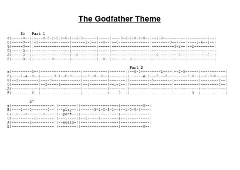 The Godfather Theme Fingerstyle Tab Pdf