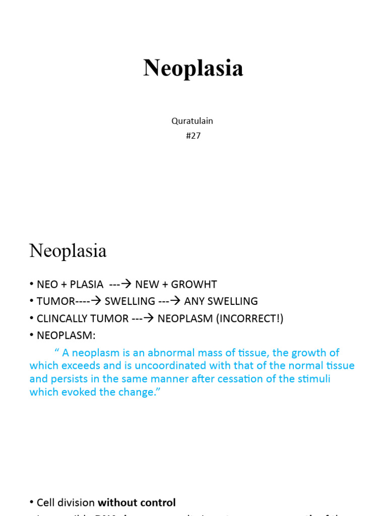 Neoplasia by T.Qurat | PDF | Neoplasms | Adenoma