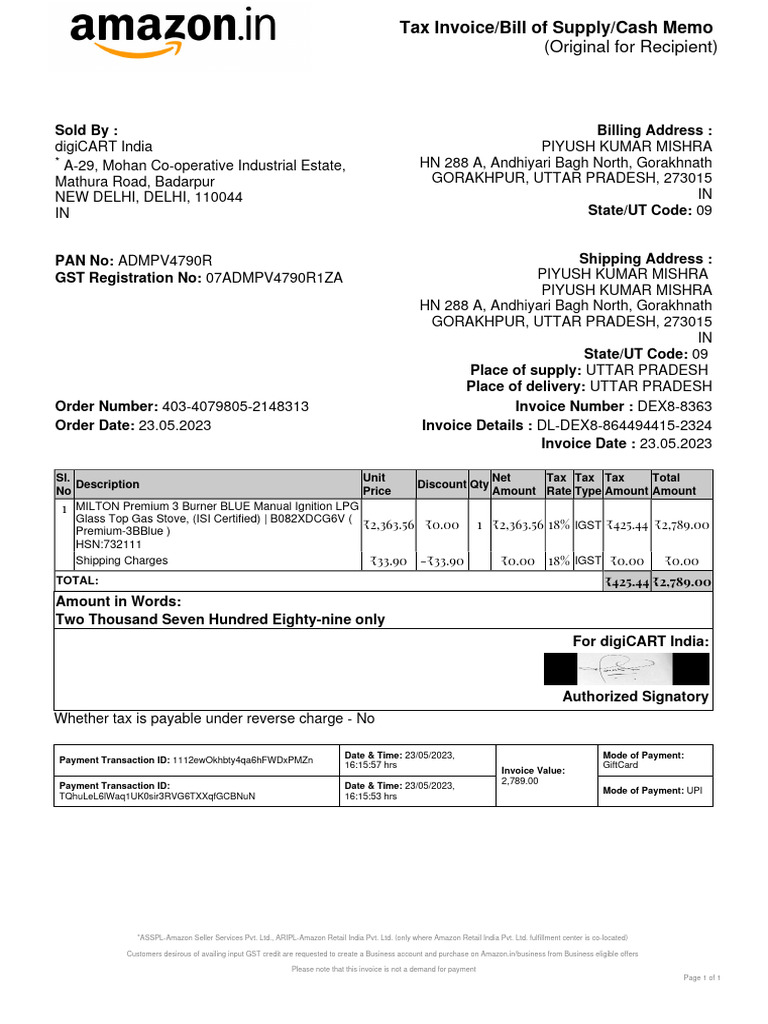 Milton Invoice | PDF | Invoice | Money
