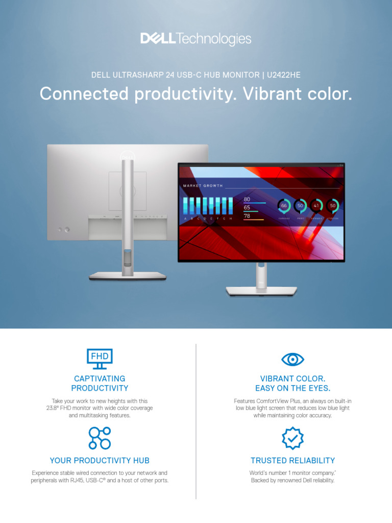 Dell Ultrasharp 24 Usbc Hub Monitor U2422he Datasheet | PDF | Computer ...