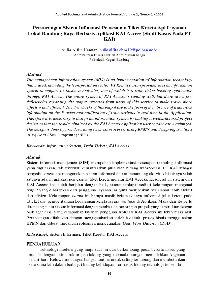 Perancangan Sistem Informasi Pemesanan Tiket Kereta Api Layanan Lokal Bandung Raya Berbasis ...