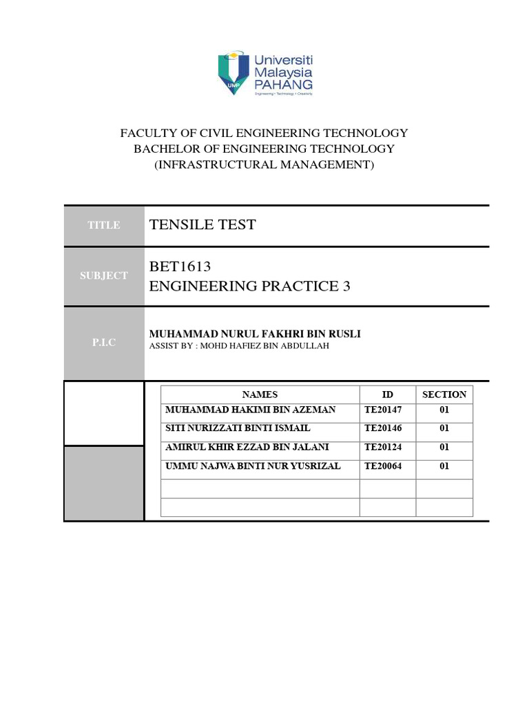 Group 3 - Tensile Test | PDF | Strength Of Materials | Deformation ...