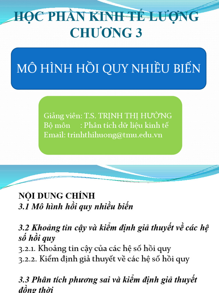 Chuong3 - Mo Hinh Hoi Quy Nhieu Bien | PDF