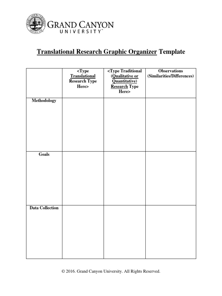 Translational Research Graphic Organizer Template | PDF