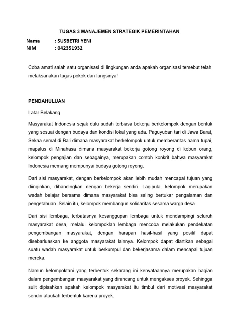 TUGAS 3 MANAJEMEN STRATEGIK Bet | PDF