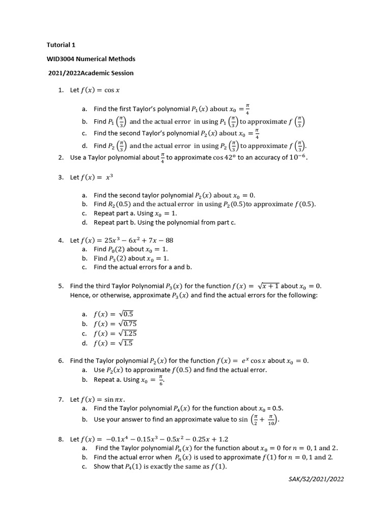 Tutorial 1Q | PDF | Polynomial | Abstract Algebra