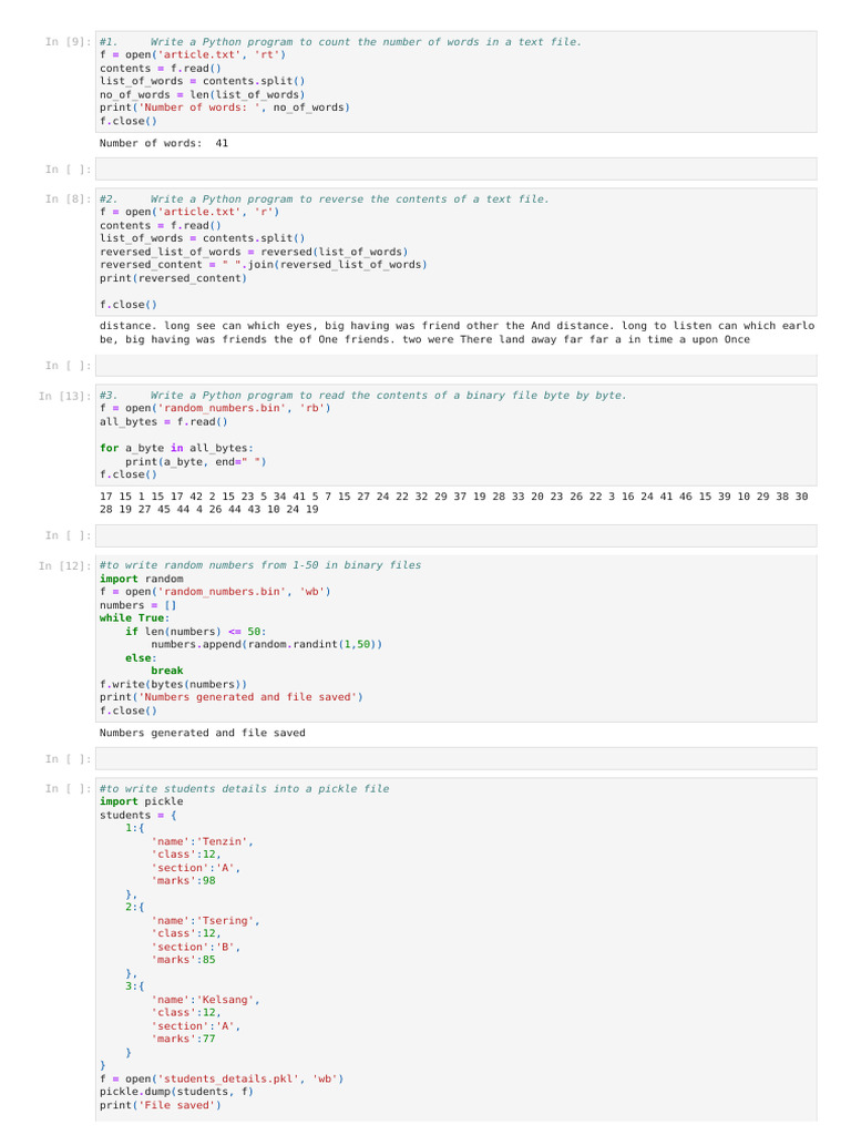 Python File Handling Exercises | PDF | Text File | Software Engineering
