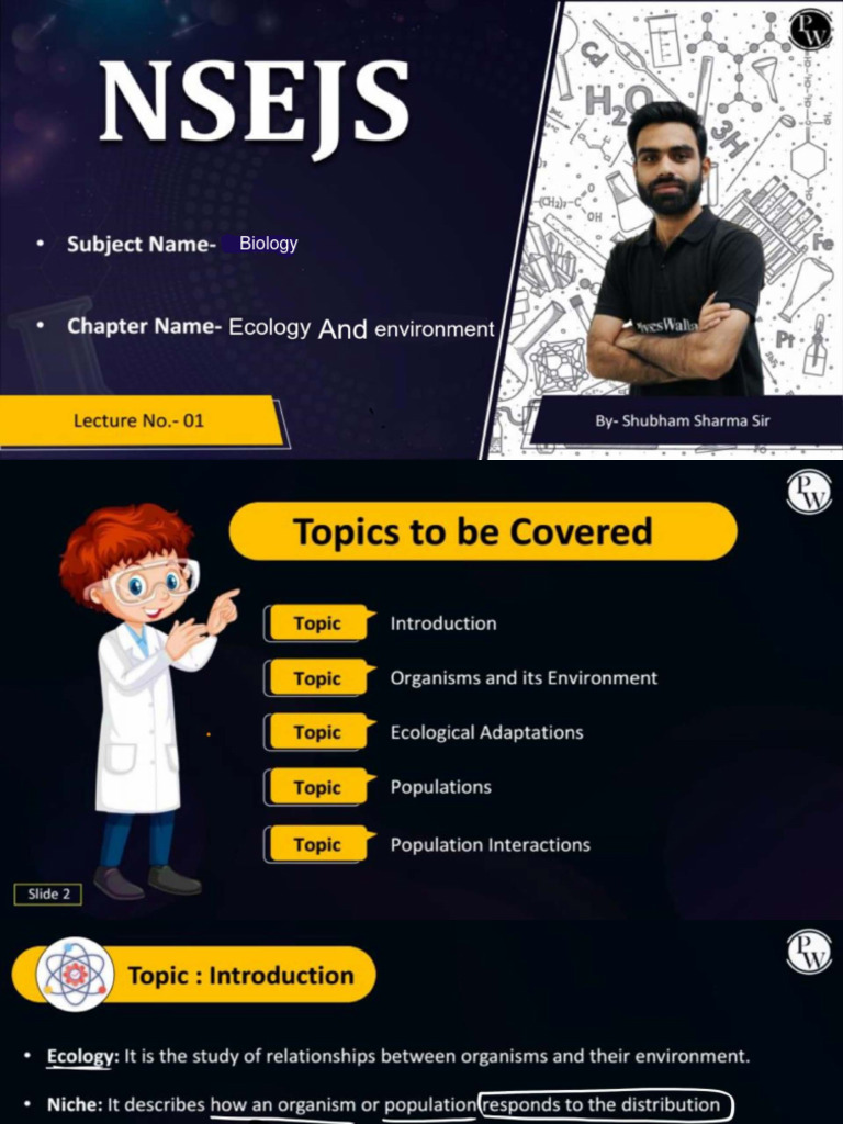 Ecology & Environment 01 - Class Notes - NSEJS 2023 | PDF