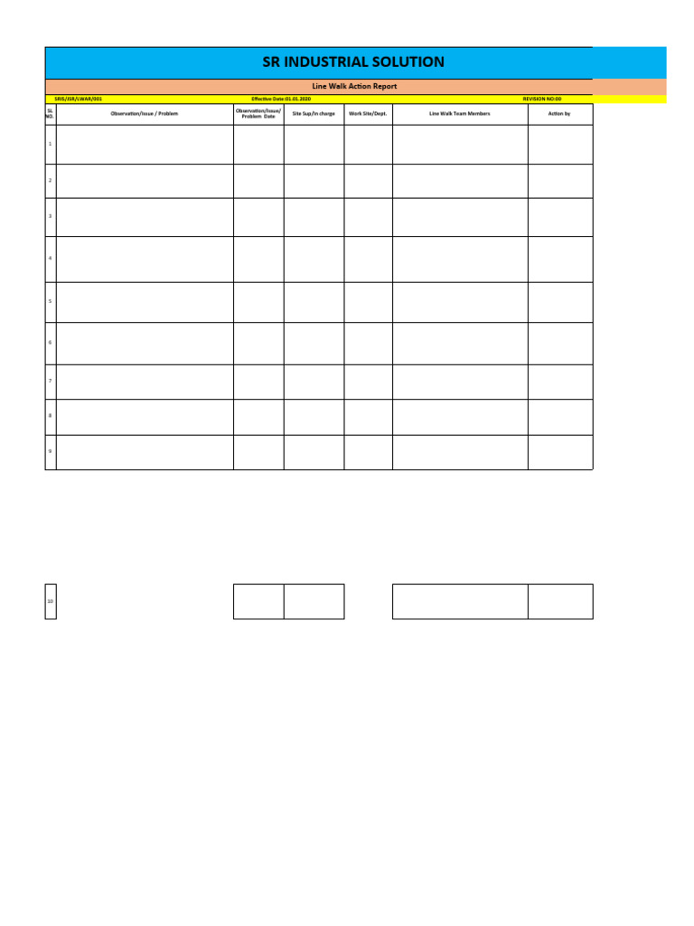 Line Walk Action Report | PDF