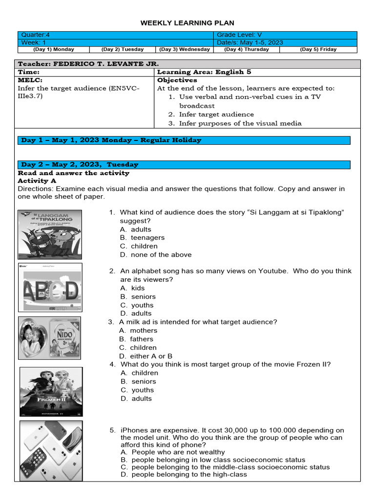 WLP Q4 English WK1 | Download Free PDF | Nonverbal Communication | Communication