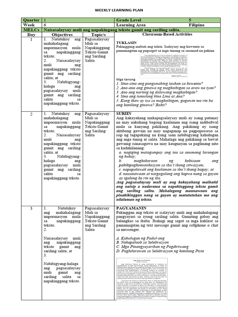 Classroom-Based Activities | PDF