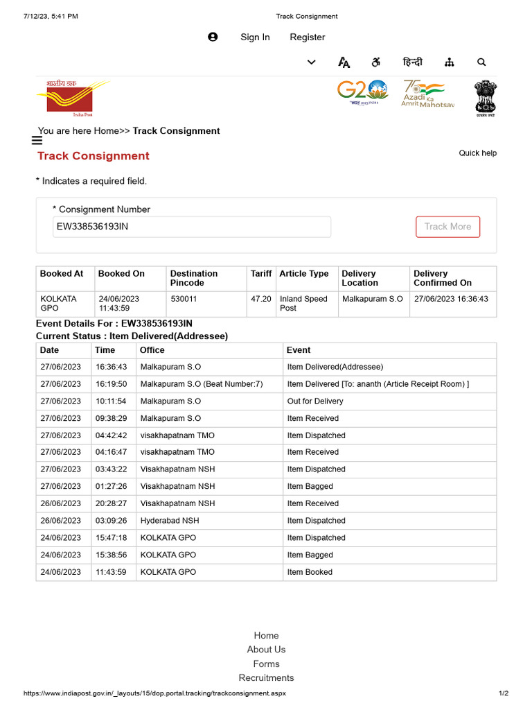 Track Consignment - HPCL | PDF | Written Communication | Freight Transport