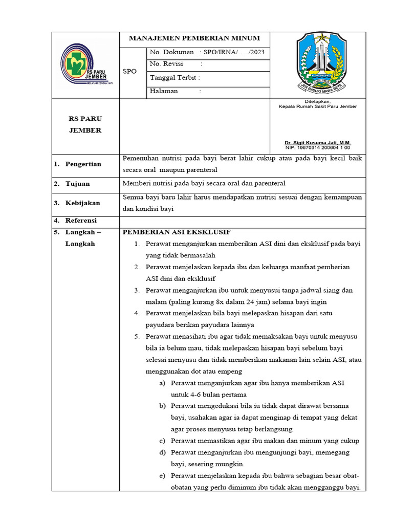 Panduan Manajemen Pemberian Minum Bayi | PDF