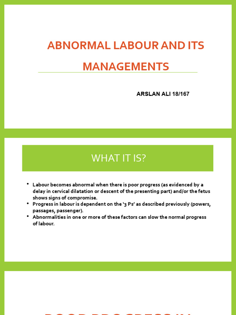 Abnormal Labour and Its Managements | PDF | Childbirth | Motherhood