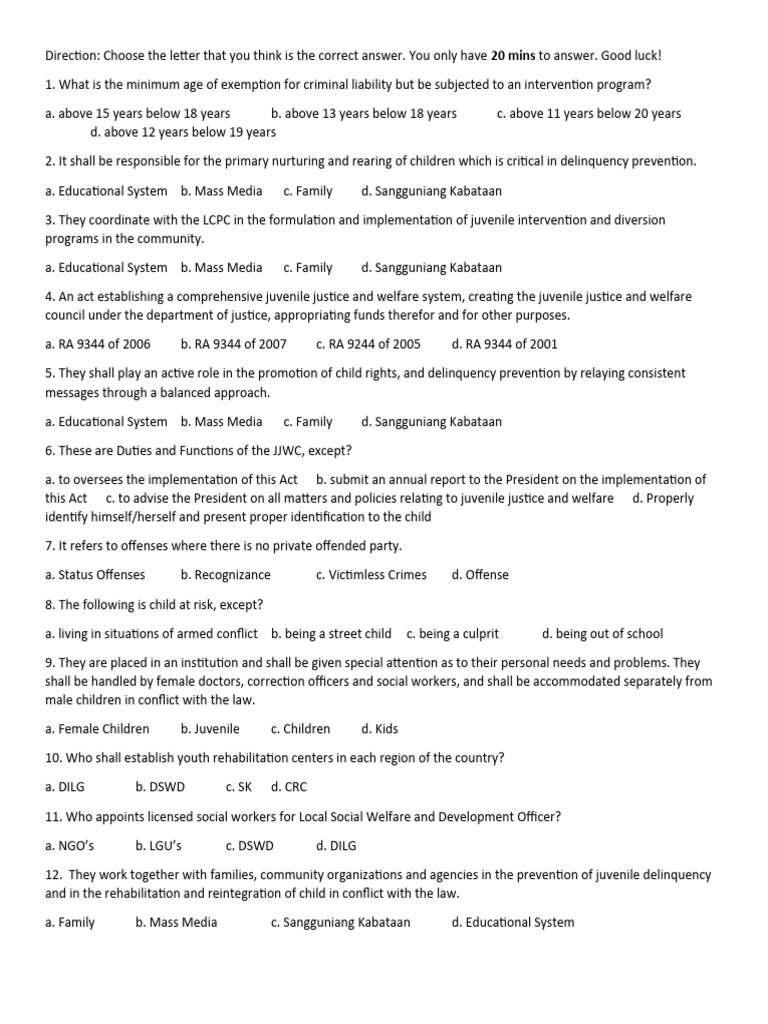 9344 Questionnaire | PDF | Juvenile Delinquency | Juvenile Court
